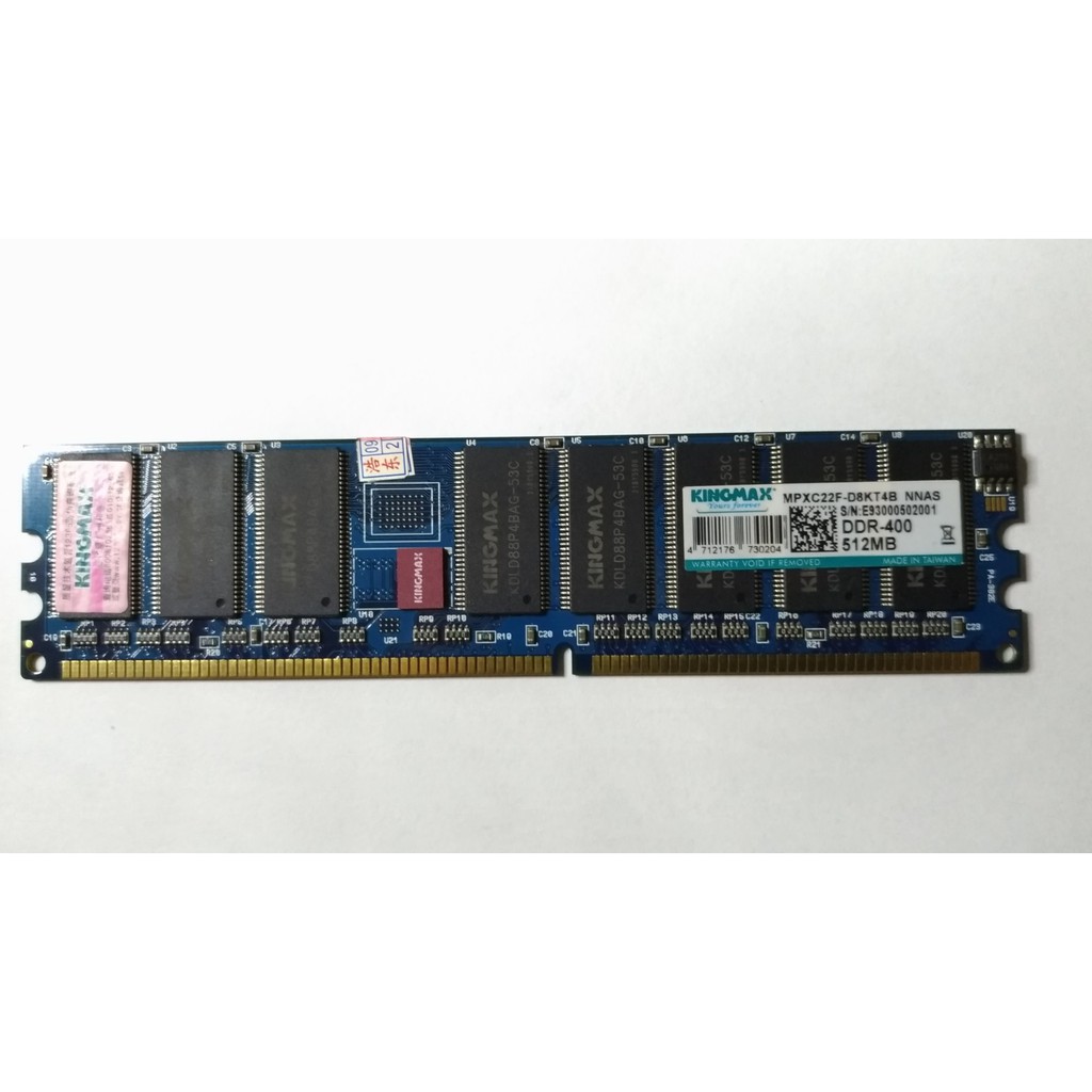 kingMAX DDR 400 512MB 桌電記憶體 單面顆粒 電腦零件 | 蝦皮購物