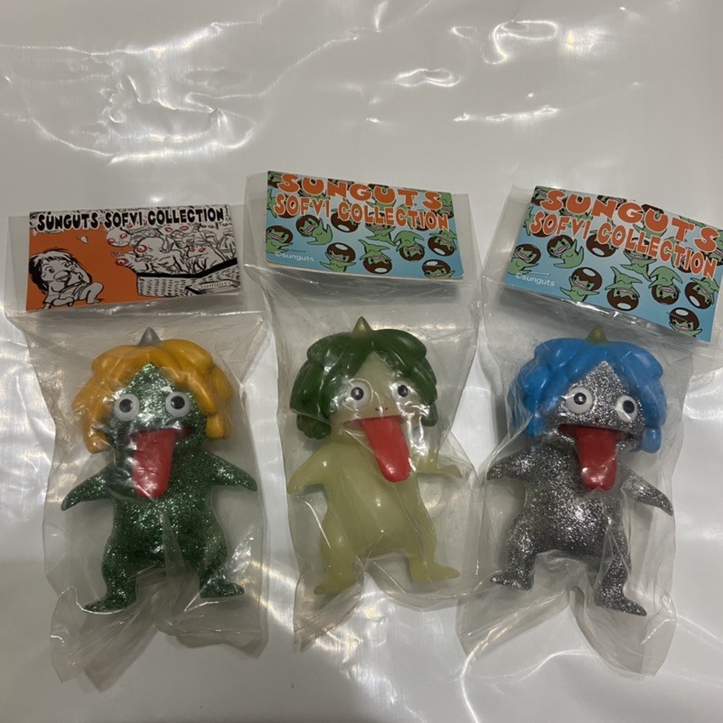 現貨 sunguts 吐舌 尖角 河童 夜光 綠蔥 銀蔥 設計師玩具 軟膠 sofvi collection 大舌頭 | 蝦皮購物