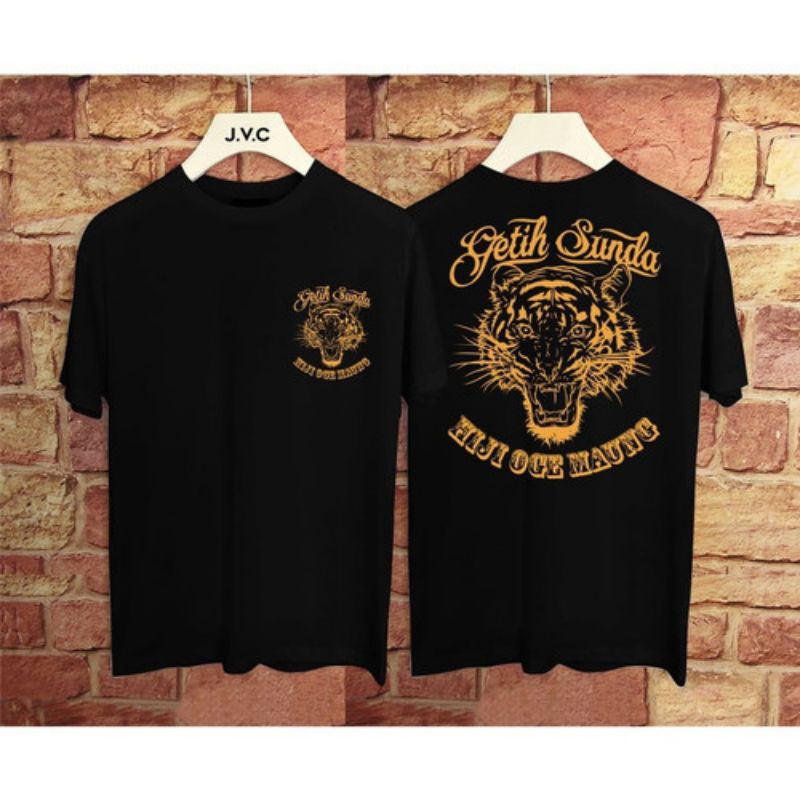 Hitam T 恤黑色襯衫 distro Words sunda kujang Tiger Sundanese Tige | 蝦皮購物