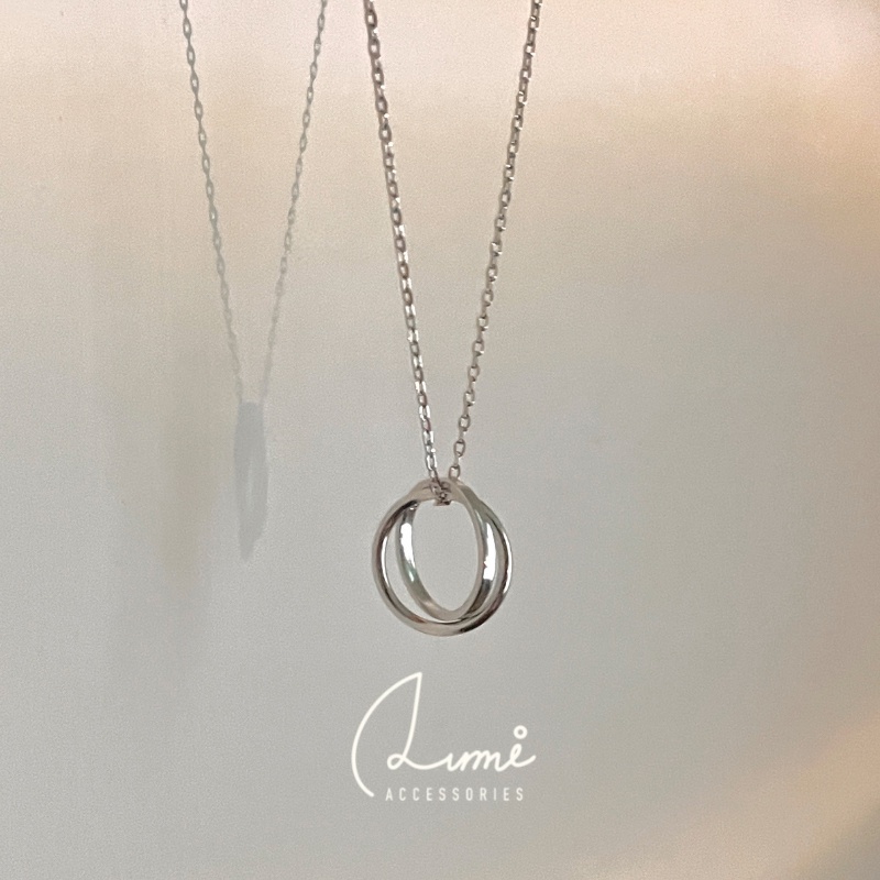 [ALUMI] 相依｜S925純銀 雙環墜飾 項鍊 短項鍊 飾品 純銀項鍊 | 蝦皮購物