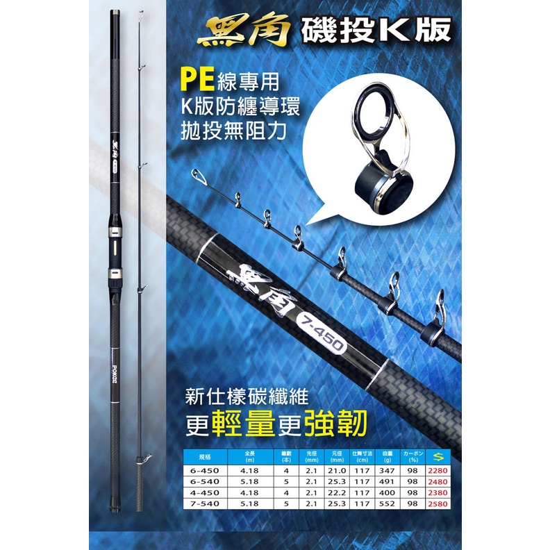 🔥免運🔥POKEE 太平洋 黑角磯投 K導環 遠投竿 磯投竿 釣竿 魚竿 沉底 霸王鉤 水庫 海釣 白帶 | 蝦皮購物