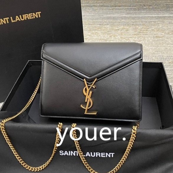 二手正品SAINT LAURENT YSL 532750 Cassandra 雙鏈包 郵差包 復古翻蓋包二手 | 蝦皮購物