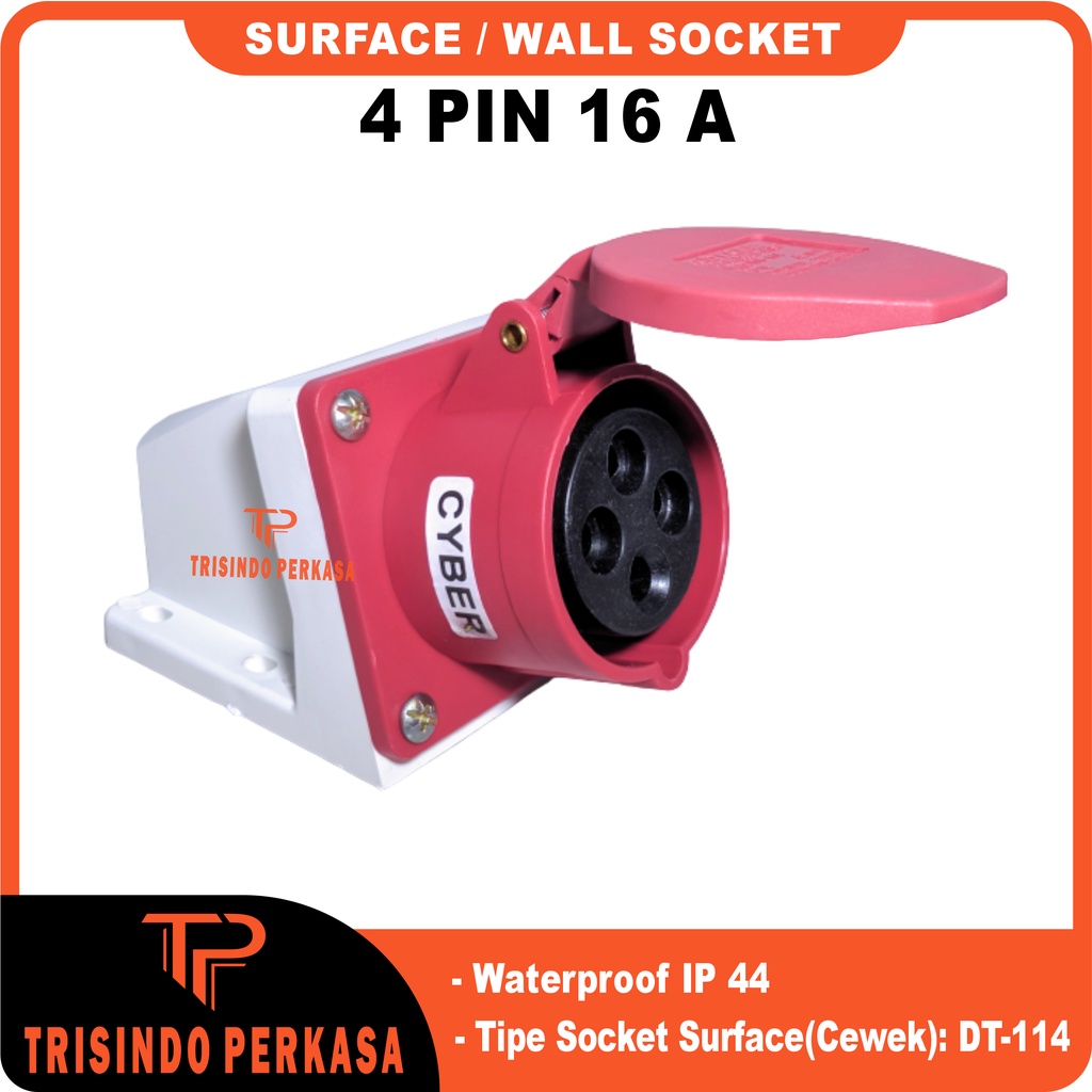 明裝工業牆壁插座 4P 4 Pin 4Pin 16a 114 IP44 4Legs 4 Feet 16a | 蝦皮購物