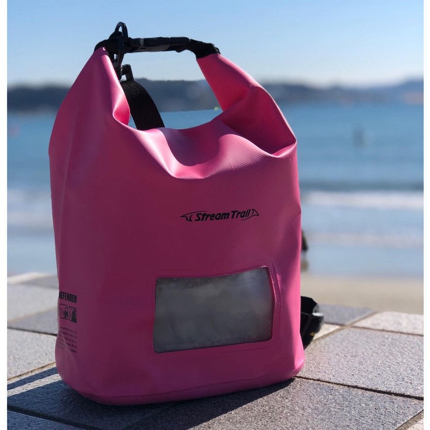 日本Stream Trail 戶外防水包/5L方塊圓桶包/Dry Cube 5L 玫瑰粉Rosy側揹.手提兩用.休閒游泳 | 蝦皮購物
