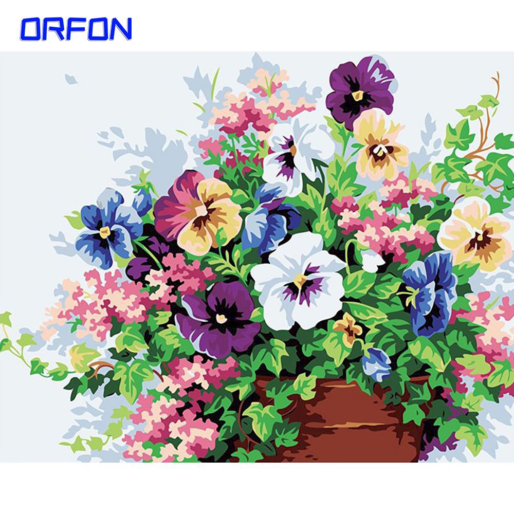 【ORFON】鮮花 花卉數字油畫 40*50cm 多款可選 彩色畫布 裝飾畫 家居相框裝飾 | 蝦皮購物