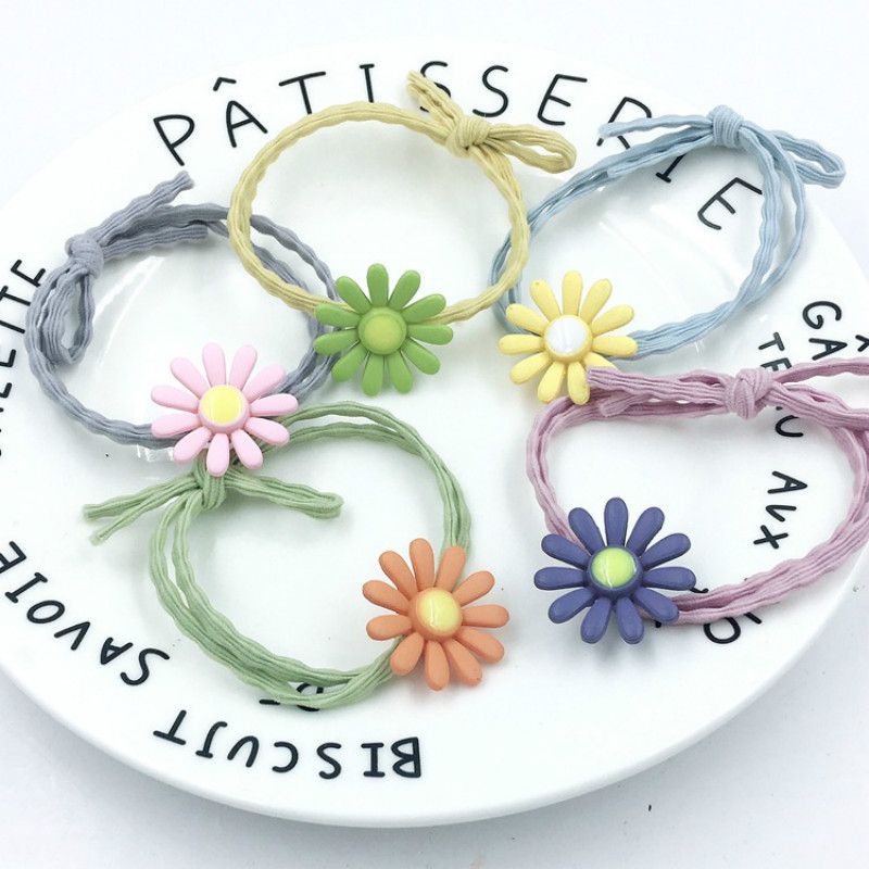 女士 Ins Chic Daisy 發繩頭帶,色彩鮮豔,高彈橡皮筋 | 蝦皮購物