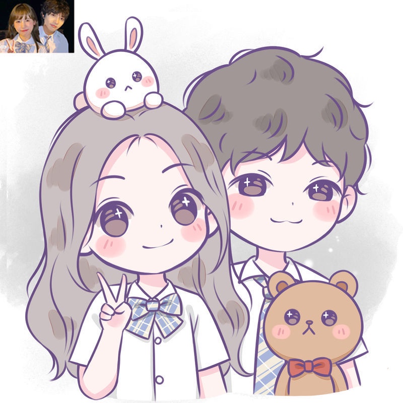 Z&T 客製化禮物 客製化頭像 頭像 手繪頭像Q版卡通可愛肖像設計定製作簡筆劃情侶真人照片漫畫插畫 | 蝦皮購物