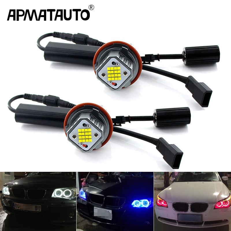 2只160W寶馬天使眼 BMW E39 E53 E60 E61 E63 E64 E65 E66 E87 525i 帶解碼 | 蝦皮購物