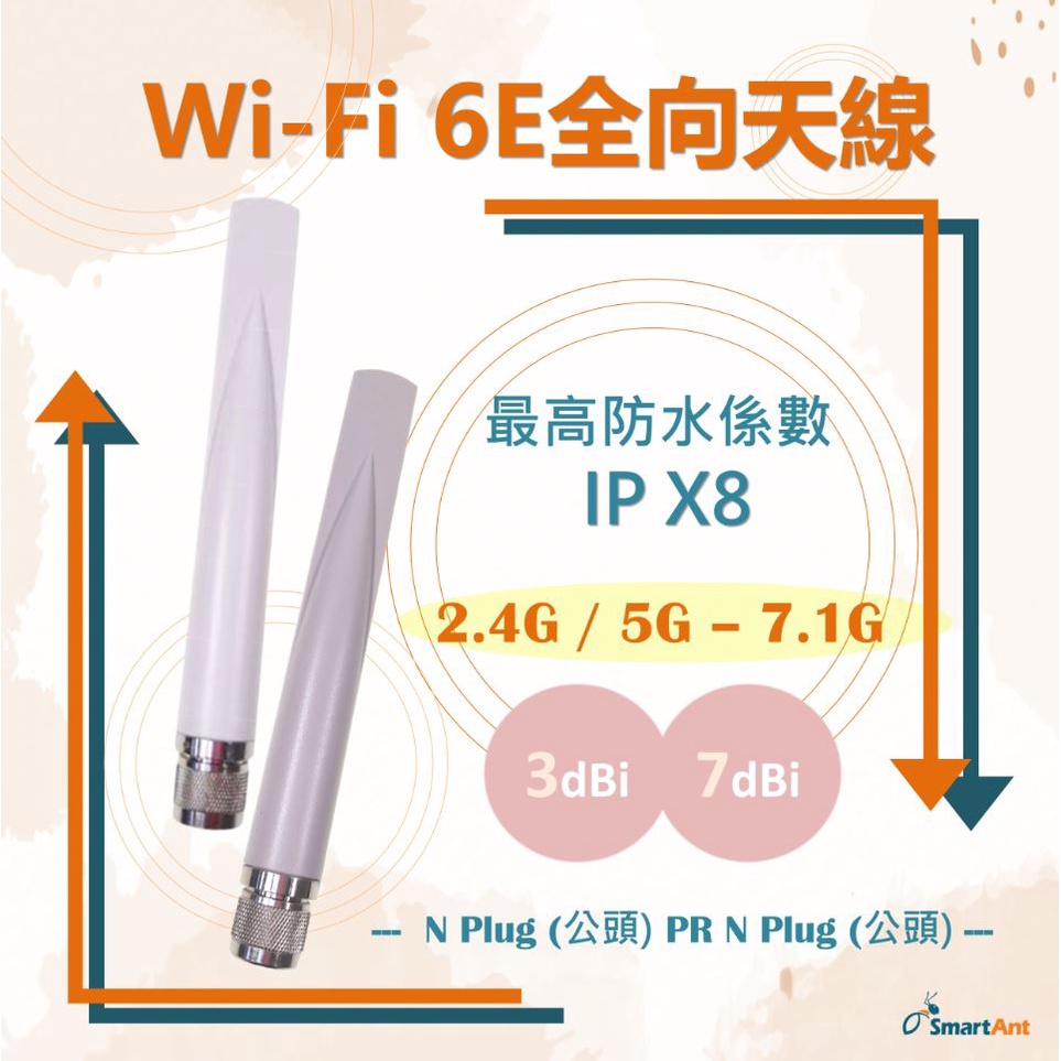 [寰波科技出品 必屬佳品] Wi-Fi 6E 全向天線系列 2.4G 5G 7.1G 防水係數IPX8 高增益 | 蝦皮購物