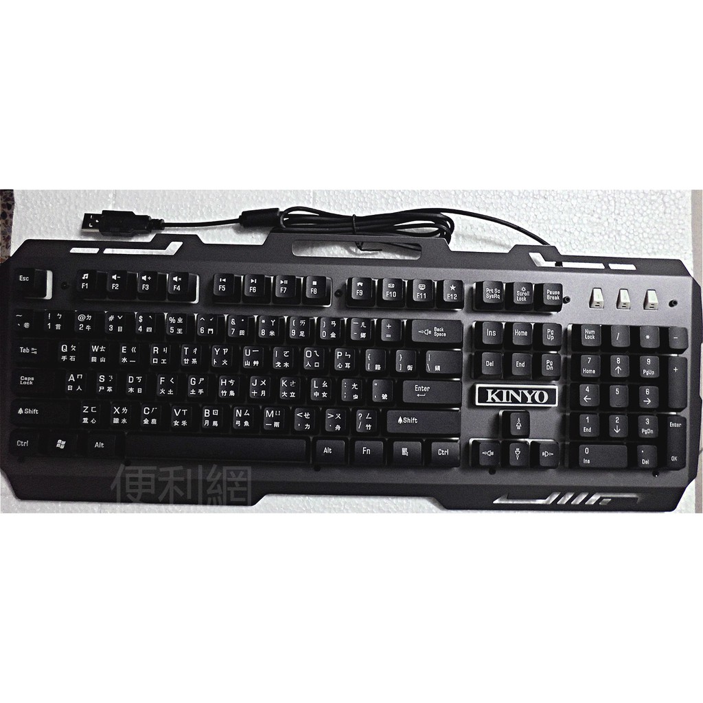 KINYO USB懸浮電競發光鍵盤 GKB-2000 懸浮按鍵 炫彩背光 金屬面板 12件多媒體功能-【便利網】 | 蝦皮購物