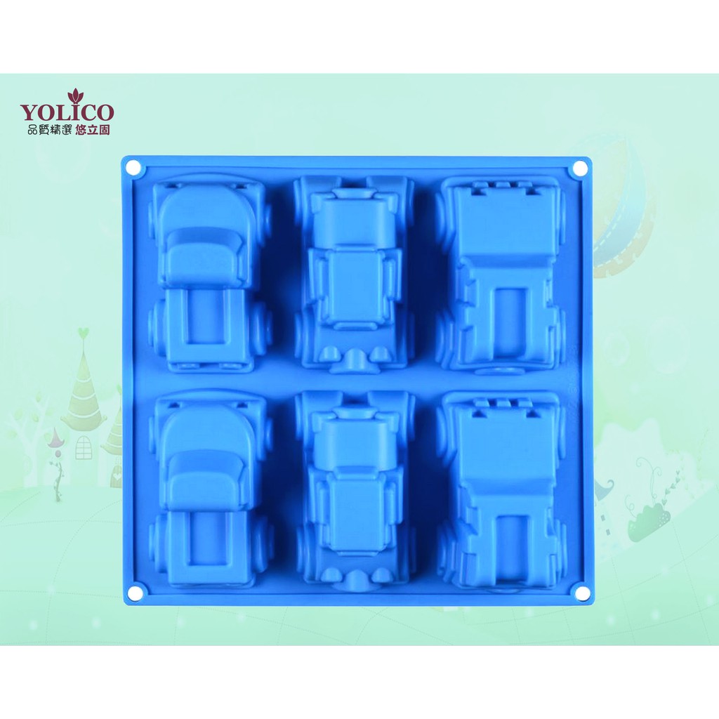【悠立固】Y039汽車6連矽膠模 巧克力蛋糕模.手工皂模 烘焙工具 冰格 布丁果凍模具 翻糖模 食品級 | 蝦皮購物