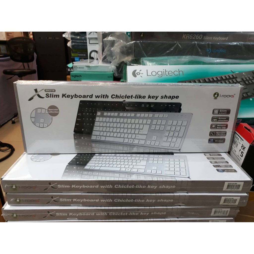 艾芮克 i-rocks irk01w K01W 薄膜巧克力剪刀腳鍵盤 輕薄 薄膜 LED 指示燈 中文版 黑色 白色 | 蝦皮購物