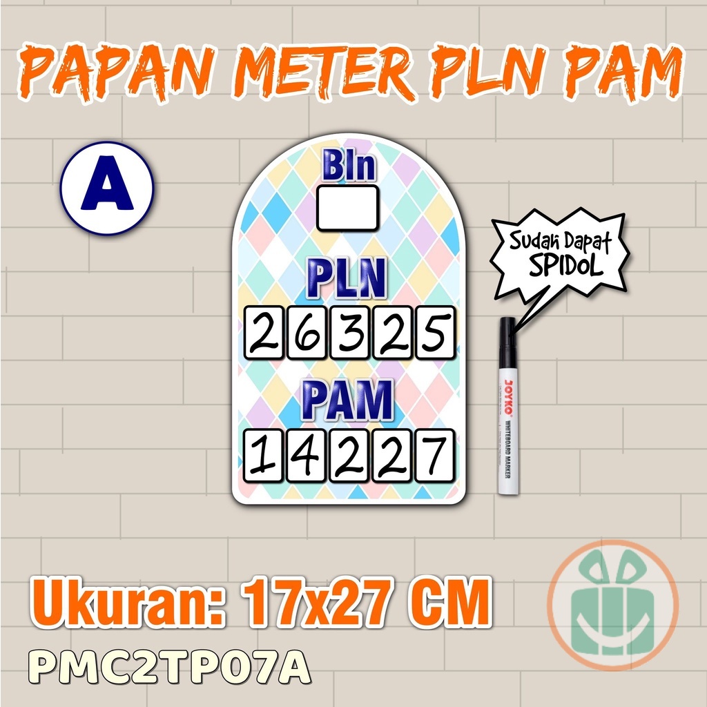 獨特的 PAM PLN 電動 Catat Meter 板掛 PVC 材料/粉彩圖案棒 TP07 定制 | 蝦皮購物