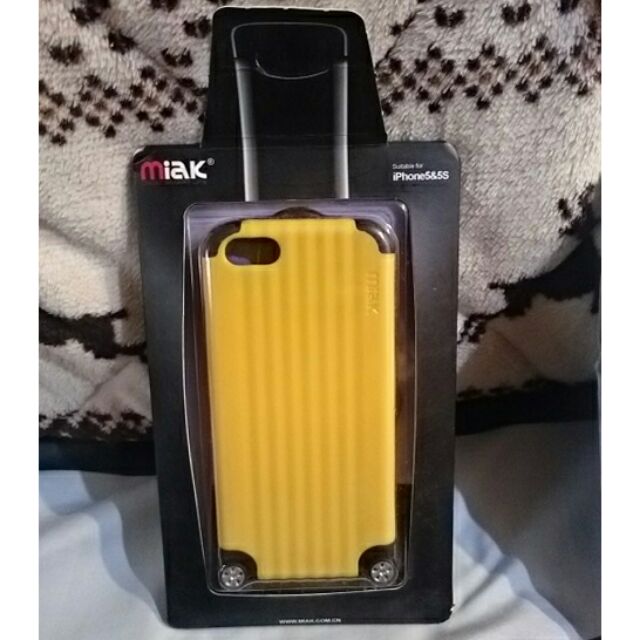 【原裝正品.只剩一個】Miak類Rimowa-蘋果iphone5&5s 行李箱手機矽膠軟硬殼（黃） | 蝦皮購物