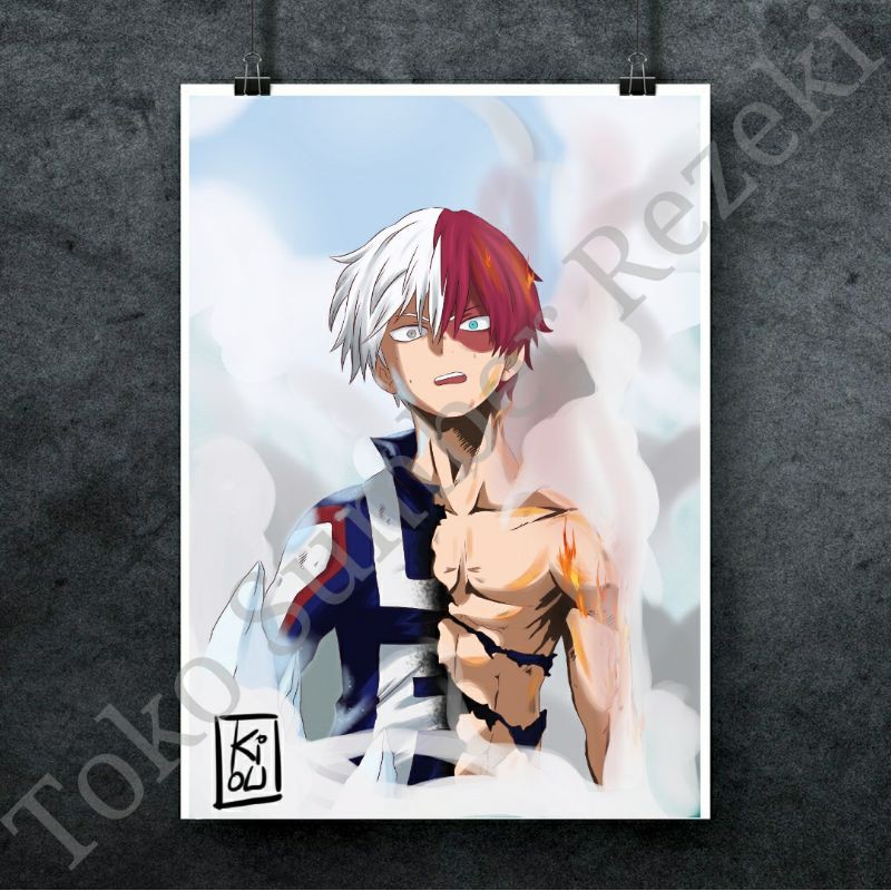 海報 Shoto Todoroki Angry Kpop 我的英雄學院帆布繪畫紙帆布 | 蝦皮購物