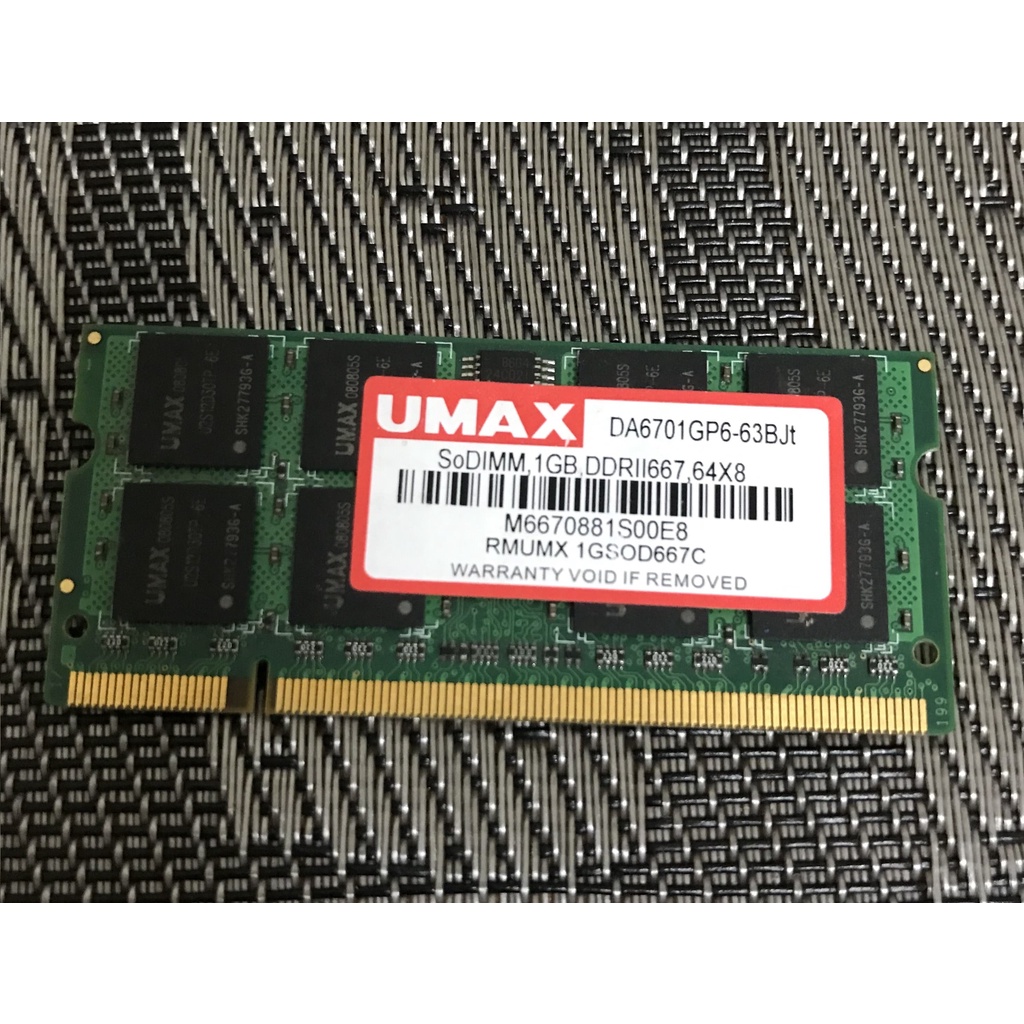 UMAX DDR2 667 64X8 1GB sodimm 筆電拆下 | 蝦皮購物