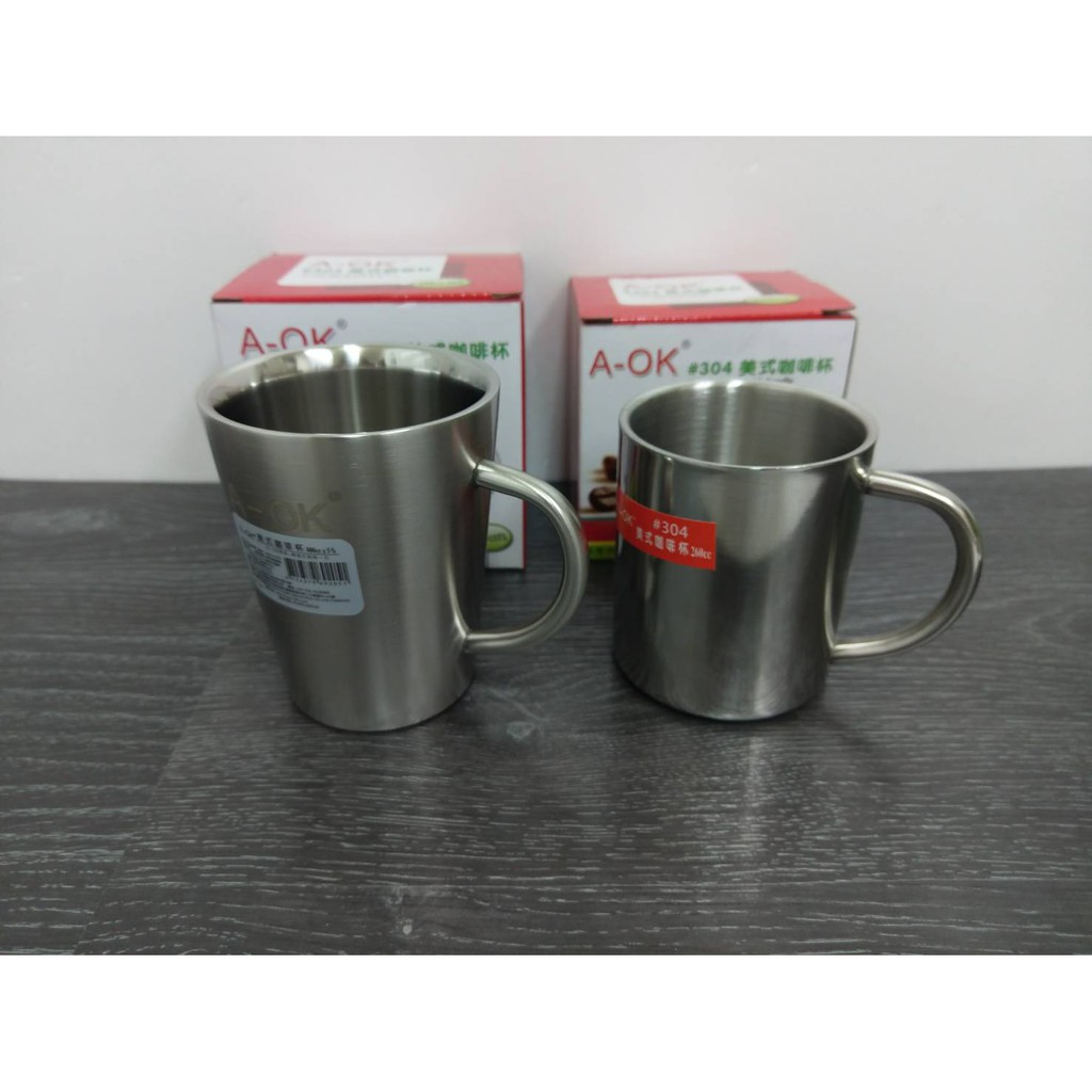 樂家-A-OK 304不鏽鋼隔熱美式咖啡杯 不鏽鋼杯 咖啡杯260CC/360CC | 蝦皮購物