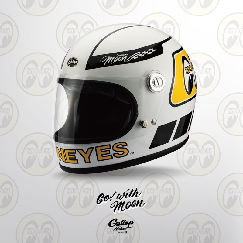 GALLOP安全帽 MOONEYES 聯名款 樂高帽 大眼睛 TRACK SAFETY HELMET 白色 | 蝦皮購物