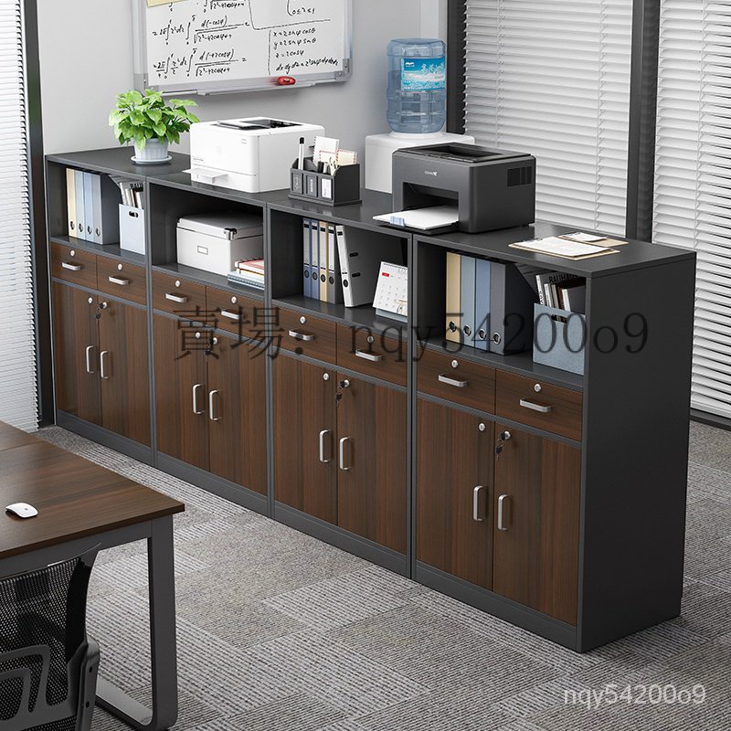 辦公室文件櫃 木質帶鎖隔斷櫃 靠墻書櫃 矮櫃收納辦公櫃子 儲物櫃邊櫃 MKA3 | 蝦皮購物