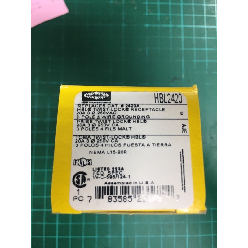 HUBBELL NEMA L15-20R HBL2420 埋入型LOCK插座 | 蝦皮購物