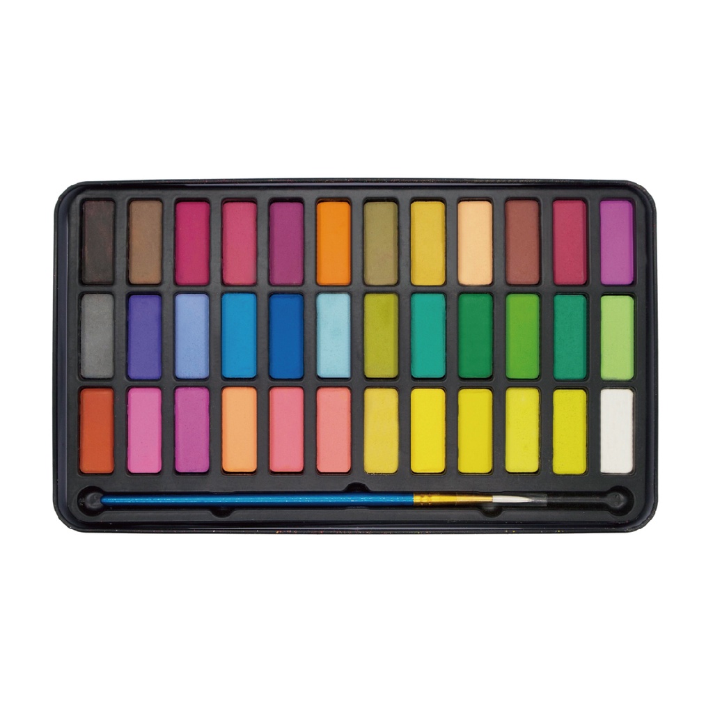 水彩 固體水彩 Penrote 筆樂 18色 24色 36色 內贈自來水筆 水彩顏料 塊狀水彩 美術初學者 寫生攜帶方便 | 蝦皮購物