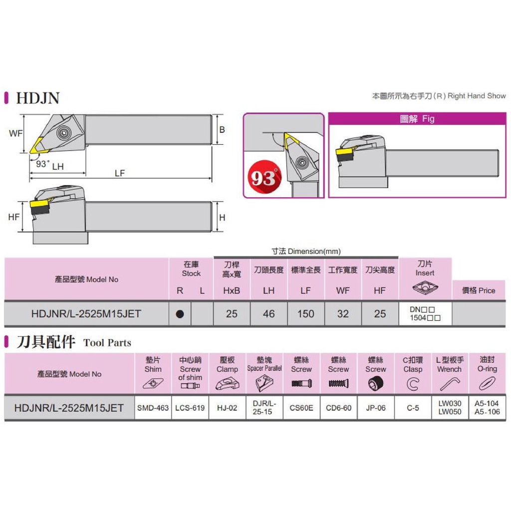 外徑車刀架 外徑車刀 外徑刀架 中心出水 可出水 出水型 HDJN 93D 價格請來電或留言洽詢 | 蝦皮購物