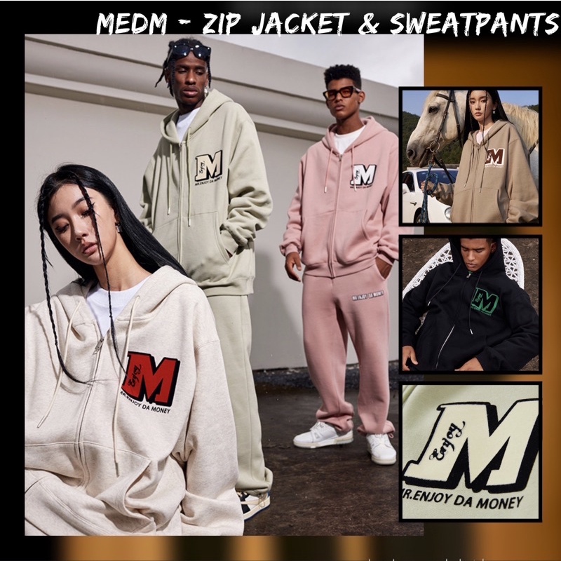 [Conception Select] MEDM 標語 純棉 重磅 植絨 Logo 高端選色 內刷絨 剪裁外套 | 蝦皮購物