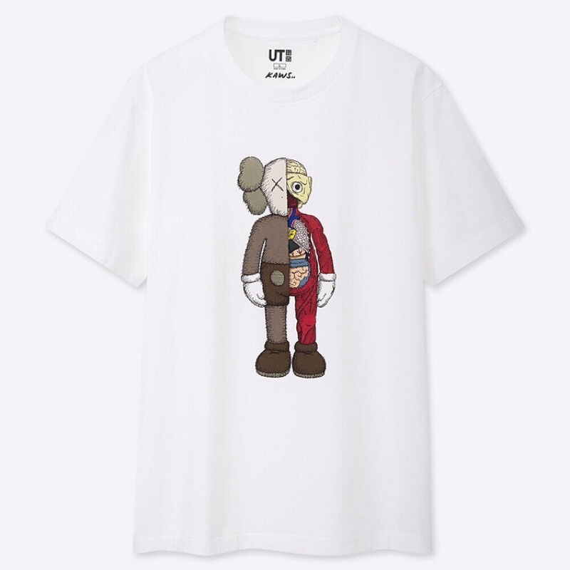 【現貨】【KAWS×UNIQLO】XS 最後一次 潮流聯名款 白底半剖 T-SHIRT 限量 生日禮物 公仔 大童 | 蝦皮購物