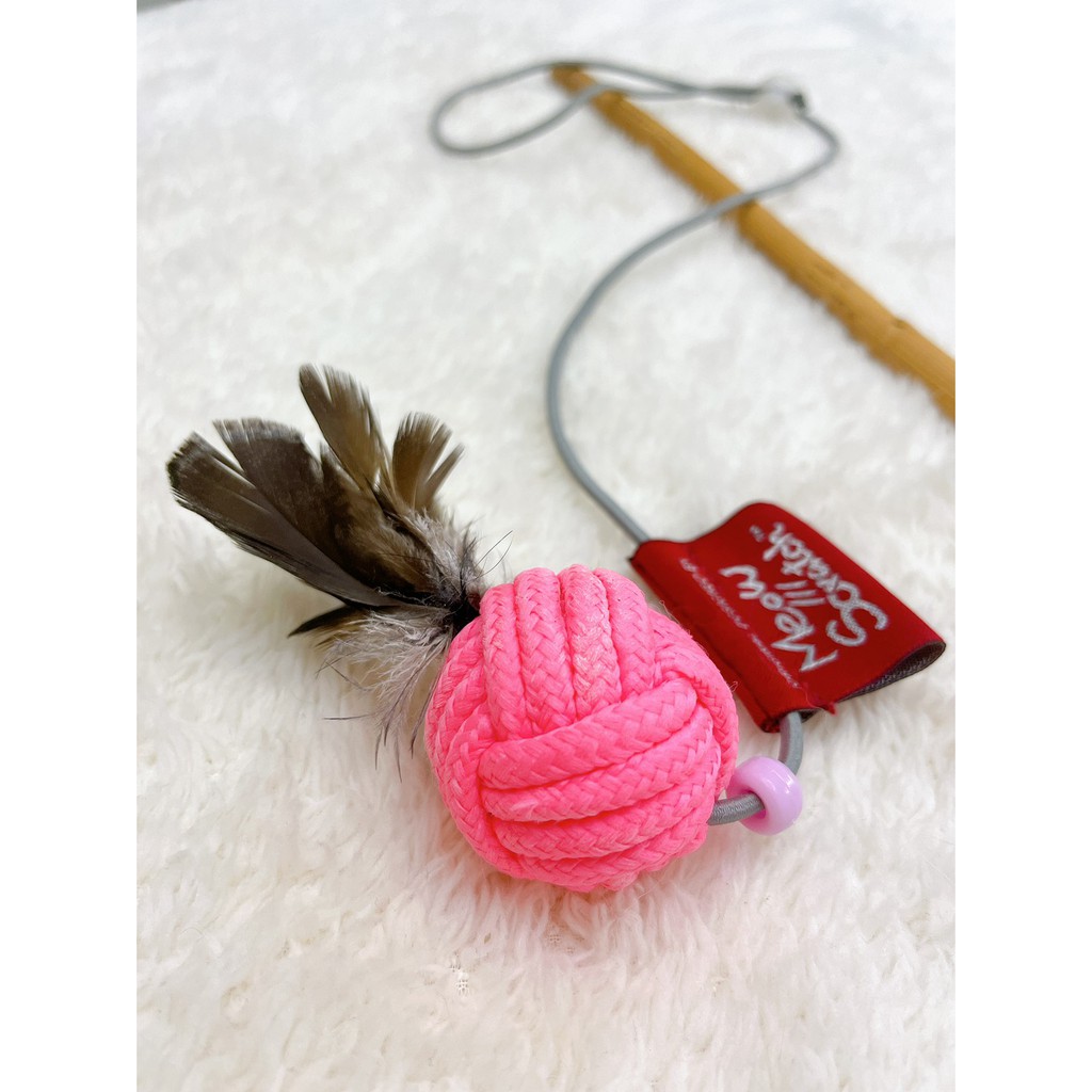 免睏【現貨 Meow Scratch 天然可食棉線 木材 可拆解 手工編織逗貓球】貓玩具 逗貓棒 | 蝦皮購物