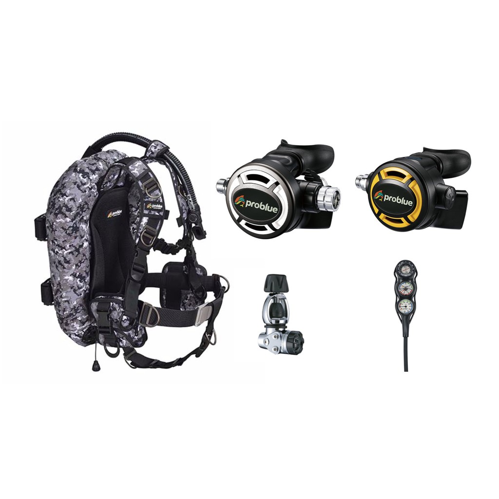 【島嶼潛水】PROBLUE 頂級 背囊 BCD 加調節器組 | 蝦皮購物