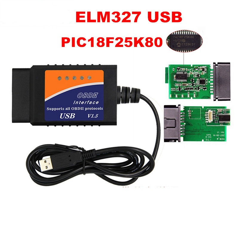 Elm327 USB OBD2 高性能芯片 OBD 2 掃描儀適用於 PC EML 327 V1.5 ODB2 汽車診斷 | 蝦皮購物