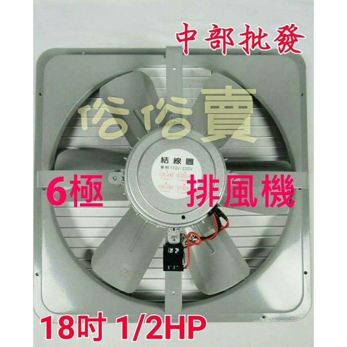 『中部批發』免運 低噪音 18吋 1/2HP 6極 單相 工業排風機 吸排 通風機 抽風機 抽煙機 工業電扇 訂製品 | 蝦皮購物