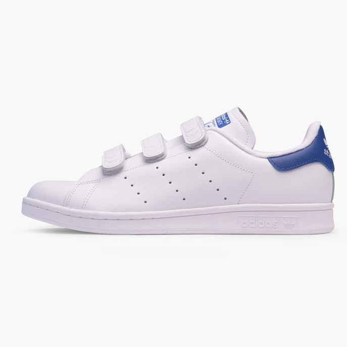 【小八】Adidas Original Stan Smith Cf White 魔鬼氈 白 藍 S80042 | 蝦皮購物