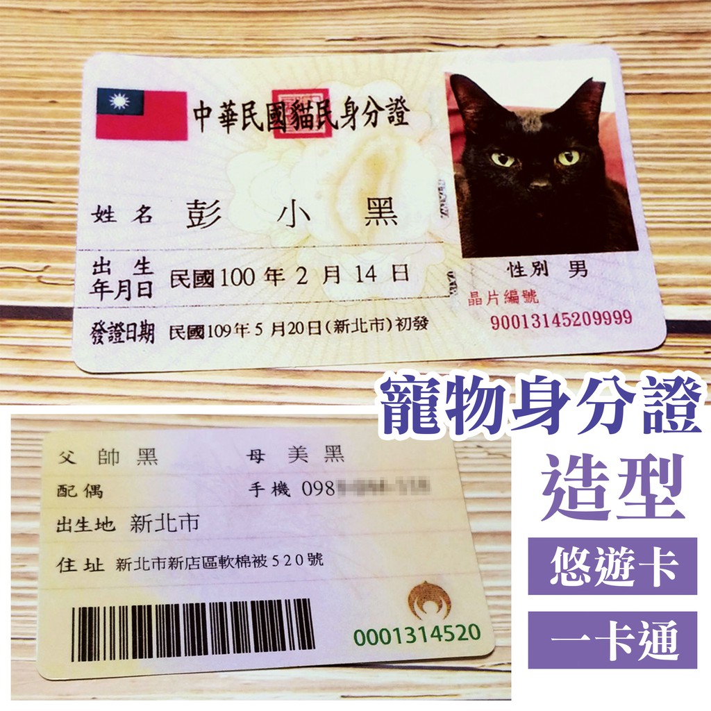 寵物身分證 造型 身分證悠遊卡 身分證一卡通 載具 貓咪身分證 狗狗身分證 | 蝦皮購物