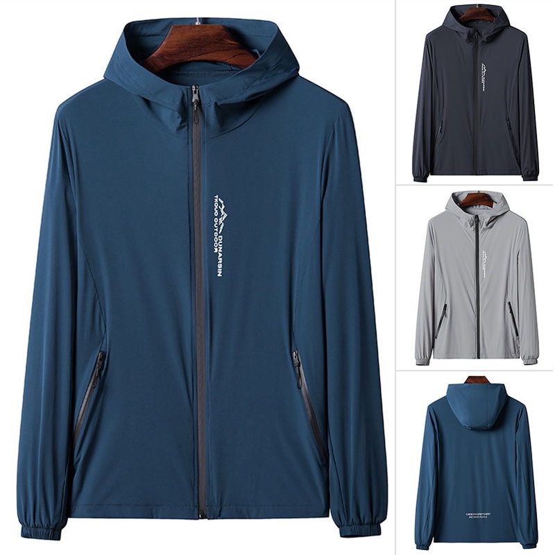 M-4XL夏季男生防曬衣 涼感防曬外套 輕薄外套 薄外套男 速乾防曬服 遮陽外套 抗UV外套 防水防風外套 涼感外套 | 蝦皮購物