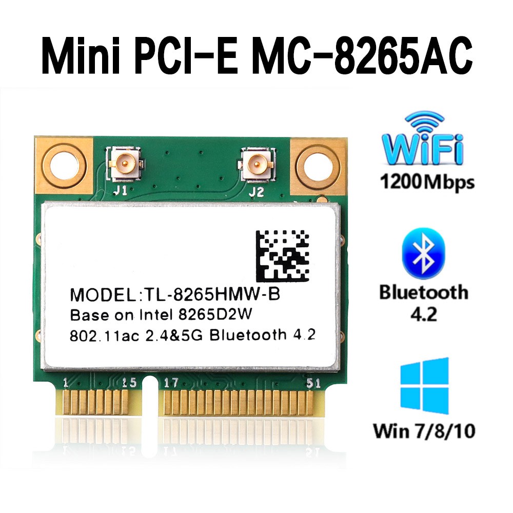 英特爾intel 8265AC Mini雙頻無線網卡 PCI-E 藍牙 4.2 WiFi 2.4G / 5Ghz | 蝦皮購物