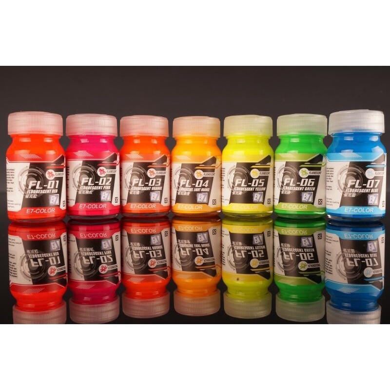 [HRS] 🎨E7模型漆 color FL系列 模型漆 噴漆 螢光紅 螢光桃紅 螢光橘 螢光淺橙 螢光黃 螢光綠 螢光 | 蝦皮購物