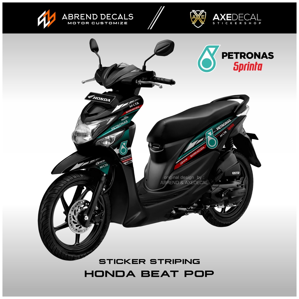 HONDA Petronas Beat Pop 條紋本田 Beat Pop Stock 摩托車貼紙貼花 | 蝦皮購物