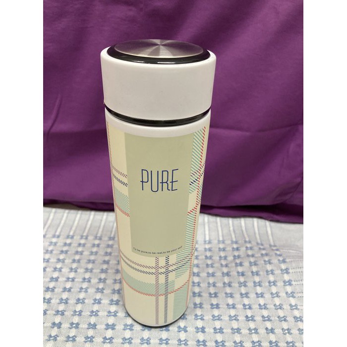 川本之家 304不鏽鋼內膽格紋真空保溫保冷瓶425ml(附茶網)(純潔白)(JA-L425P) | 蝦皮購物