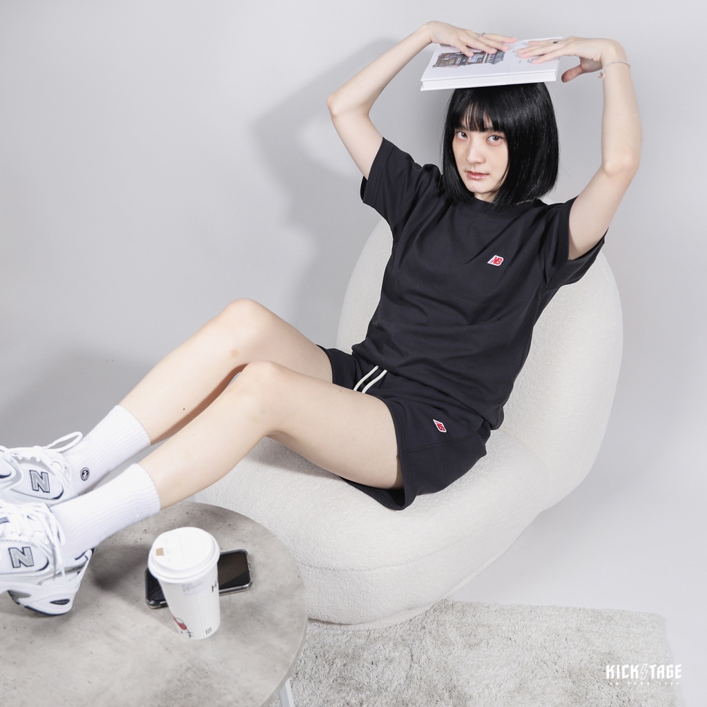 NEW BALANCE SUIT made in USA 美製 黑 藍 刺繡 重磅 短T 短褲【MS21548BK】男款 | 蝦皮購物