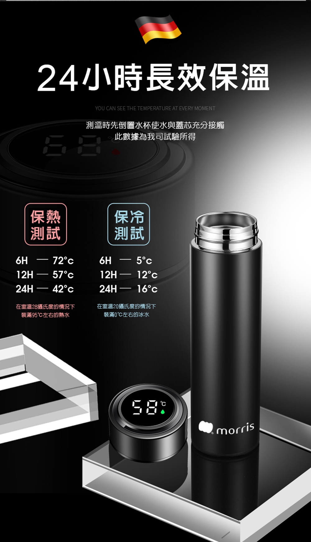 【Morris摩立斯】304不鏽鋼 智慧保溫杯 保溫瓶 溫度顯示杯 泡茶杯 茶水杯 500ml（MA-TC001） | 蝦皮購物