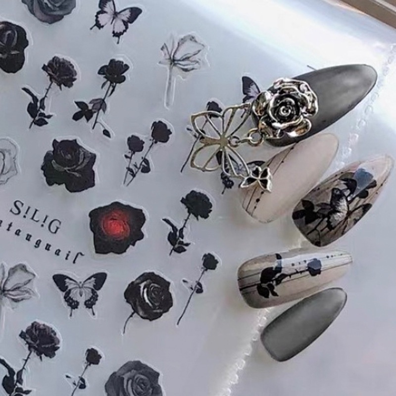 TS鉄素系列高端美甲貼紙 / SILIG聯名款(SILIG-003)暗黑系蝴蝶 | 蝦皮購物