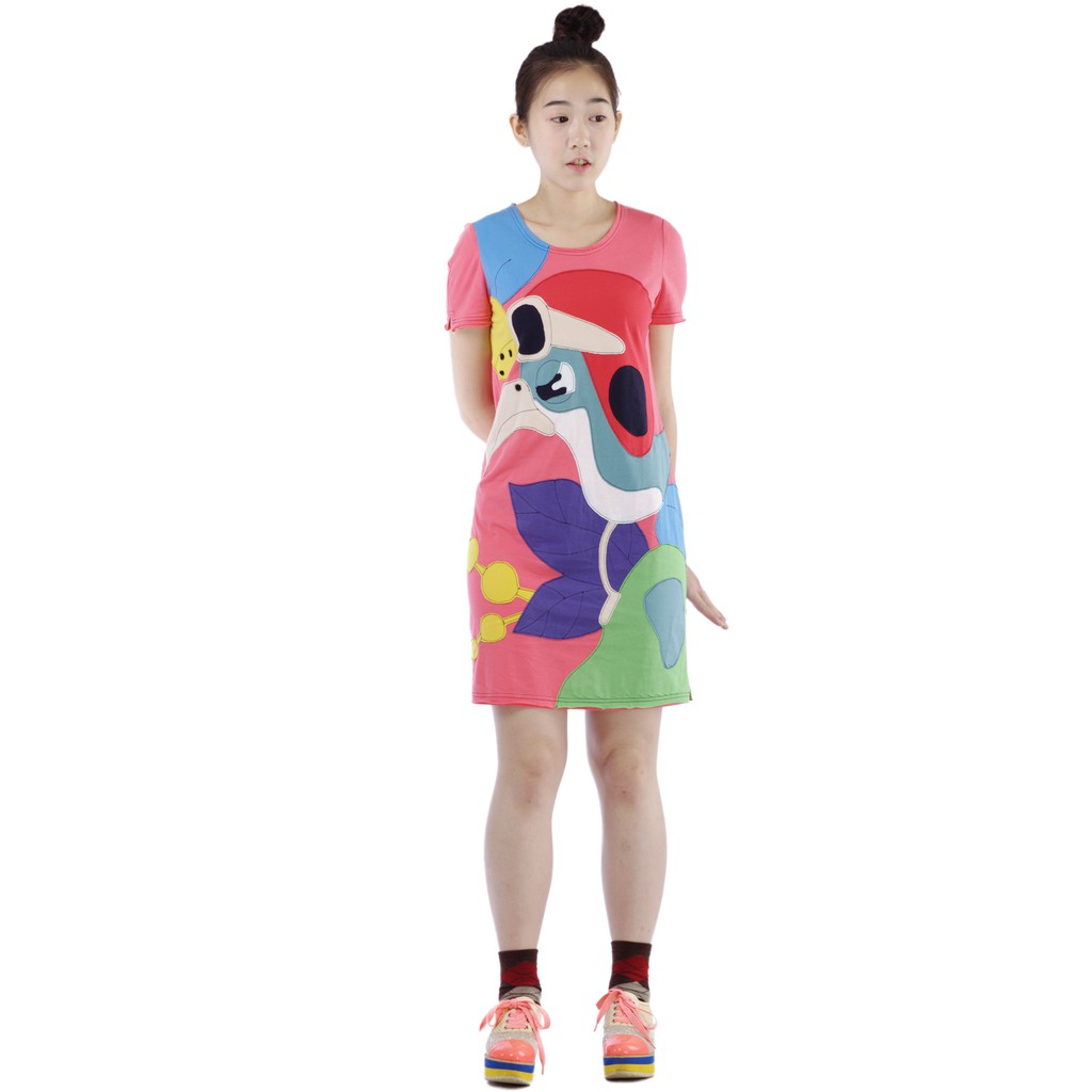 milida 圓領可愛拼貼風洋裝 MMRYFP009 | 蝦皮購物