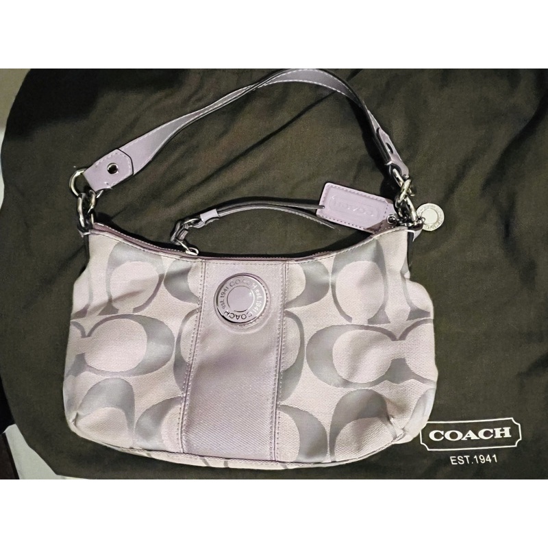 COACH 新圓牌馬鞍斜背/肩背包(紫)F19218 | 蝦皮購物