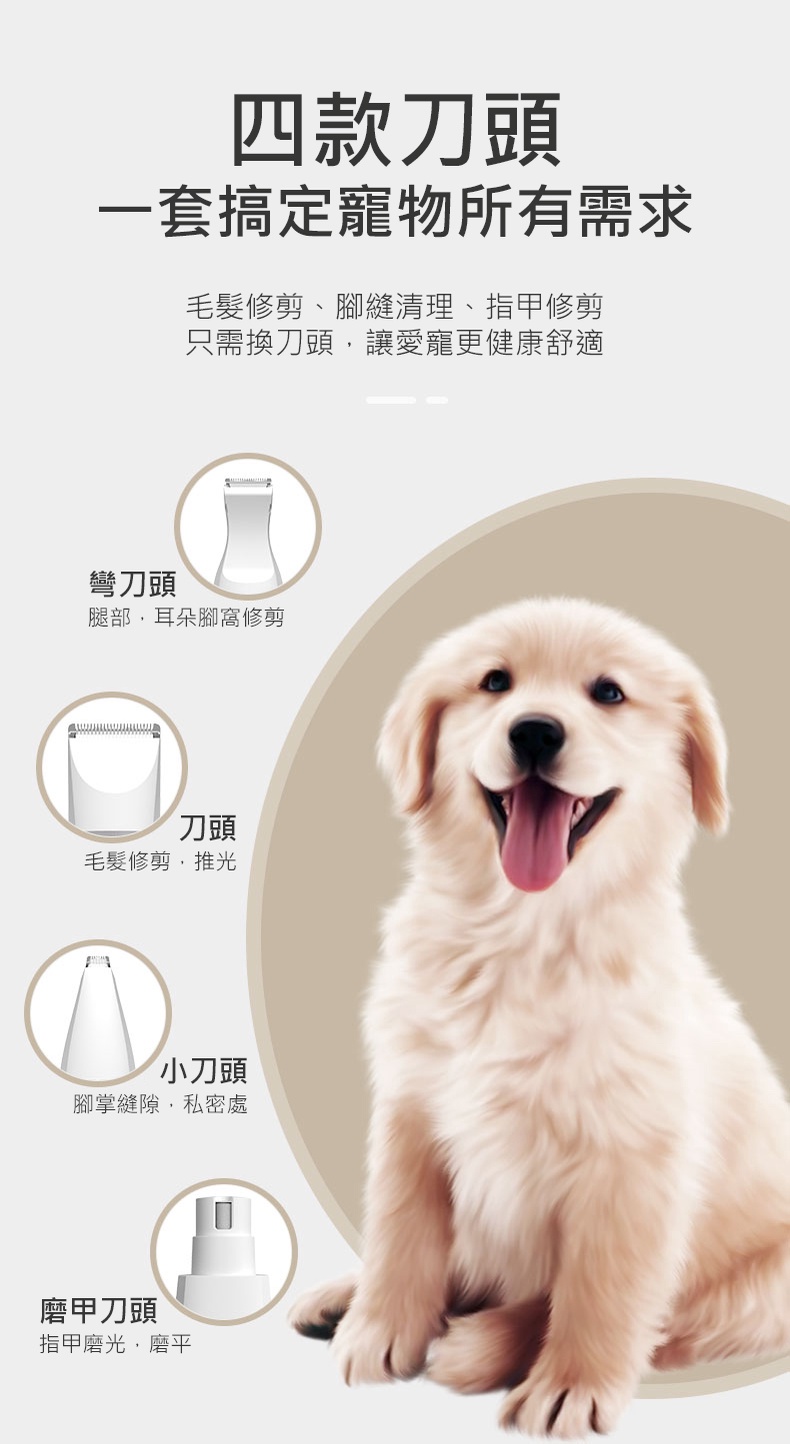 【AFAMIC 艾法】USB充電四合一多功能長續航安全寵物電動剃毛剪 磨甲器(電剪 貓狗剪毛 寵物剃毛刀 電動磨甲) | 蝦皮購物