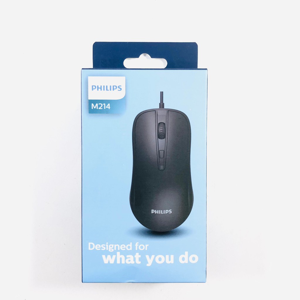 PHILIPS飛利浦 M214 有線滑鼠 消光霧黑質感 USB隨插即用 M214 | 蝦皮購物