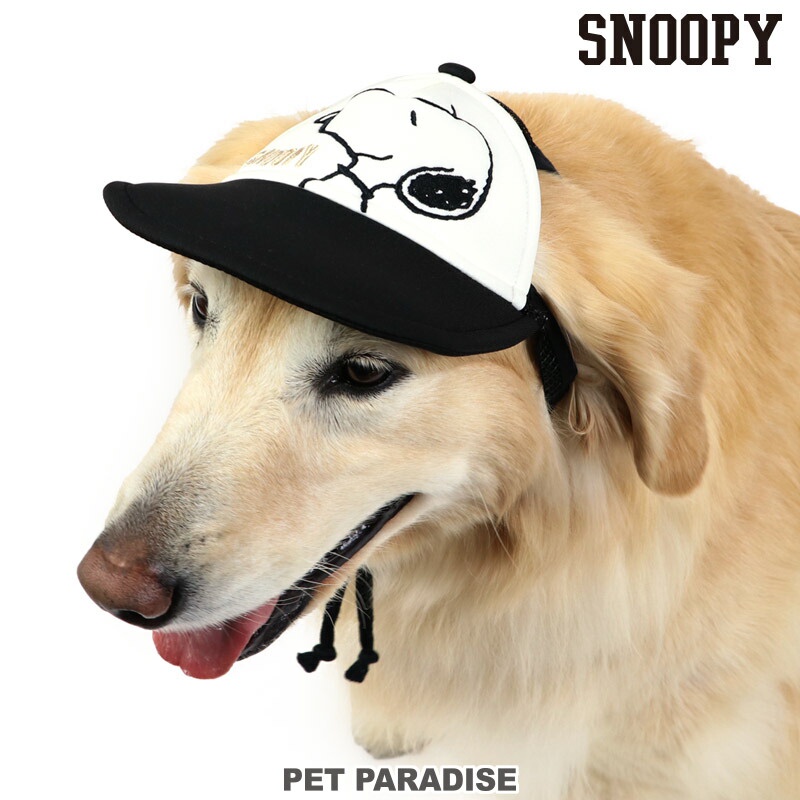 貝果貝果 日本PET PARADISE 代理 SNOOPY 黑色棒球遮陽帽子 大狗 [A716] | 蝦皮購物