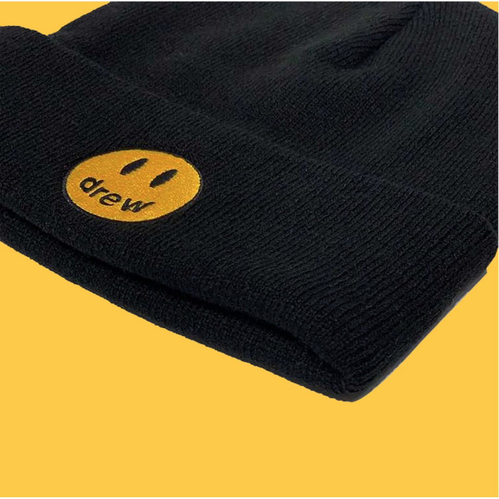 「英國公司貨」出清Justin x Drew House Beanie Hat 微笑毛帽/男女/單一尺寸/盒裝/黑白 | 蝦皮購物