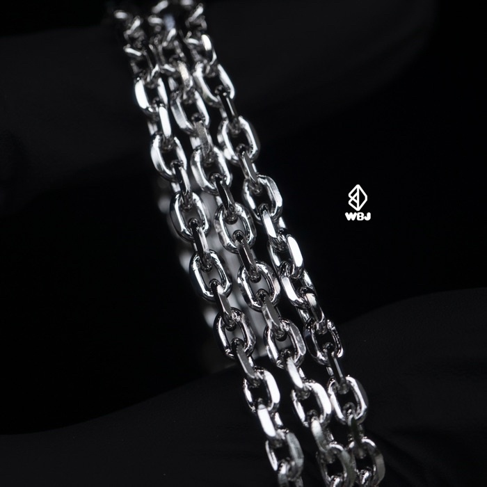 Wbj訂製珠寶 4mm實心純銀十字鍊 古巴鍊 編織鍊 蛇骨鍊 電鍍30u厚白金鎖骨鍊 | 蝦皮購物