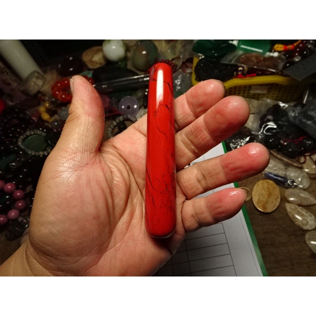 《藍金寶石》→天然虎皮紋總統石精磨按摩穴道棒→A495 | 蝦皮購物